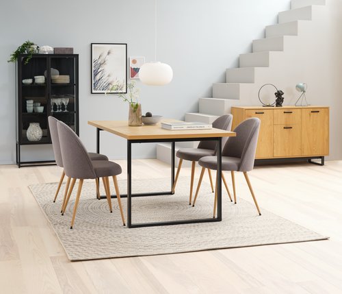 Raft perete HEJLSMINDE 3 rafturi negru/natur | JYSK