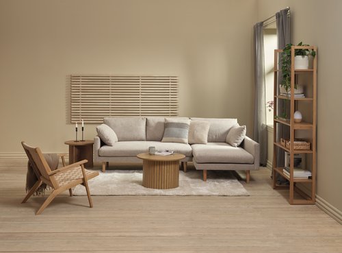 Sofa HVIDBJERG Chaiselongue beige | JYSK