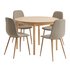 MARSTRAND Ø110 stůl dub + 4 BISTRUP židle písková | JYSK