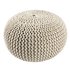 Puff NEBLE Ø50 beige stickat material | JYSK