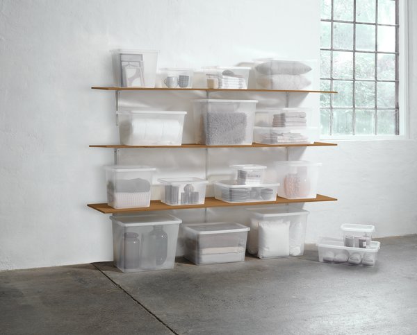 Storage box BASIC BOX 20L w/lid transparent | JYSK