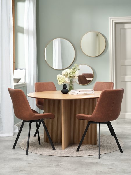 Dining table VESTERBORG D130 oak JYSK